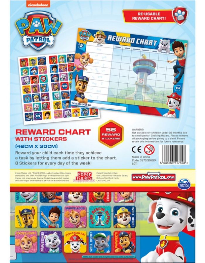 Printable Reward Chart Paw Patrol
