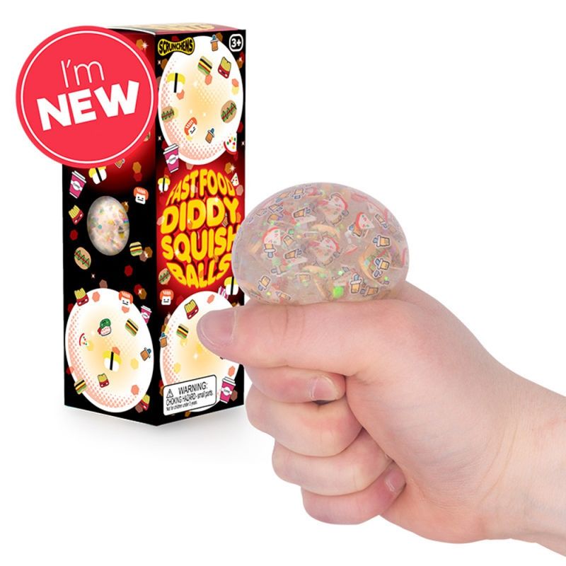 Scrunchems Fast Food Diddy Squish Balls, Sensory Stress Fidget Fiddle ...