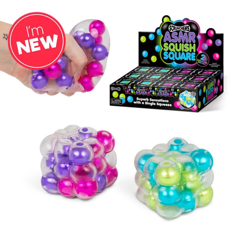 ASMR Squares | Bead-Filled Squishy Fidget Toy for Stress Relief & Focus